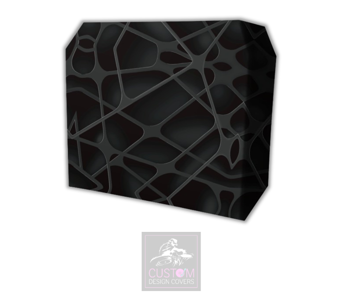 Black Abstract Lycra DJ Booth Cover – Custom Design Covers