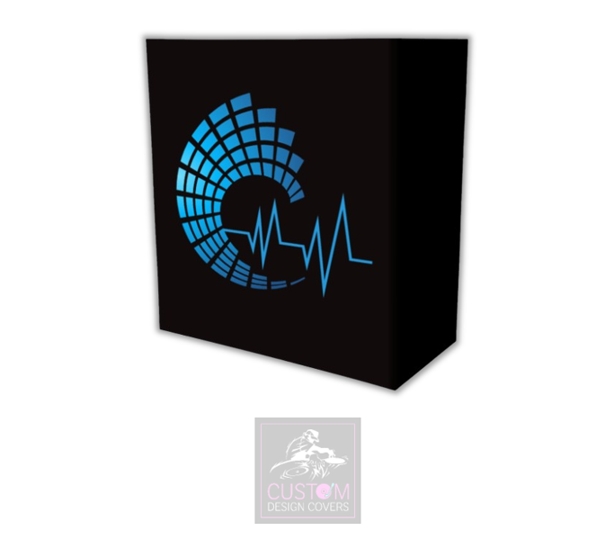 Blue Audio Waves Lycra DJ Booth Cover – Custom Design Covers