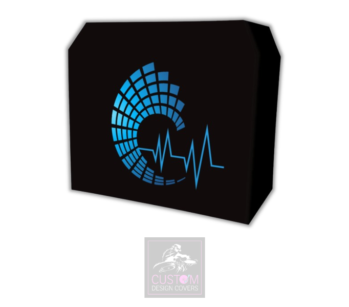 Blue Audio Waves Lycra DJ Booth Cover – Custom Design Covers