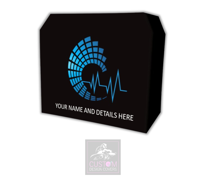 Blue Audio Wave Custom Lycra DJ Booth Cover – Custom Design Covers