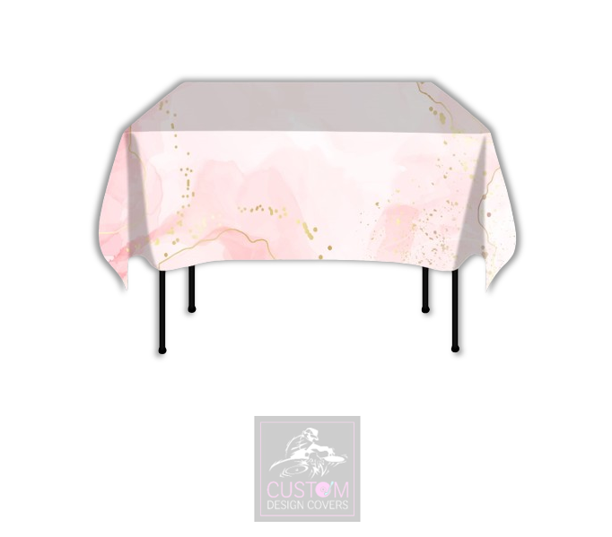 Pink Marble Square Table Cover – Custom Design Covers