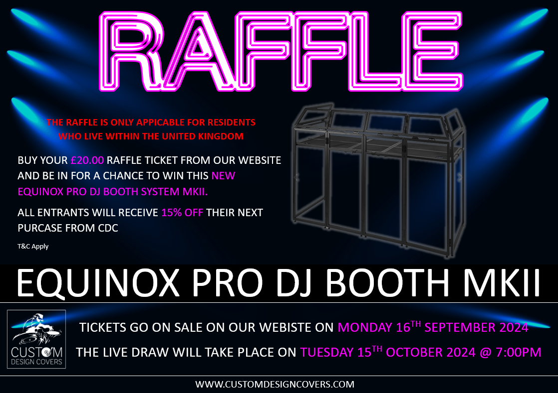 Equinox MKII Pro 6ft DJ Booth Raffle Tickets – Custom Design Covers