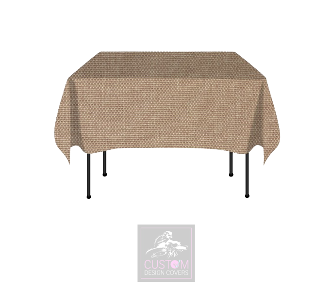 Hessian Square Table Cover – Custom Design Covers