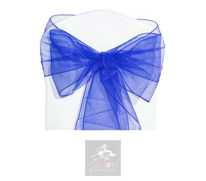 Royal Blue Organza Sashes – Custom Design Covers